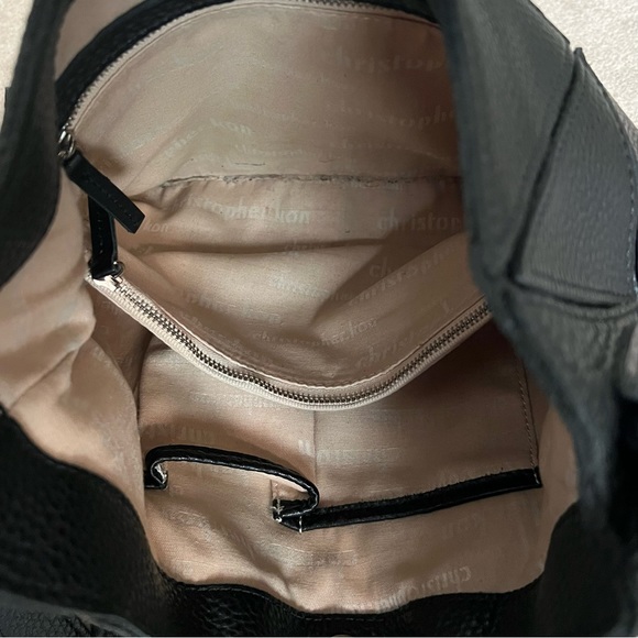 Christopher Kon | Bags | Christopher Kon Black Pebbled Leather Shoulder Bag | Poshmark